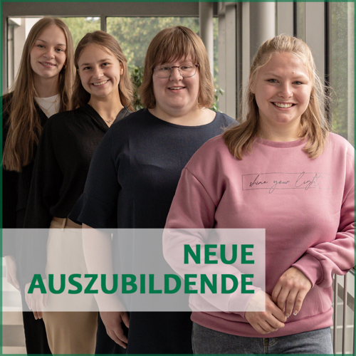 Herzlich willkommen: Vier neue Auszubildende verstärken ab sofort das Team der Stadtverwaltung